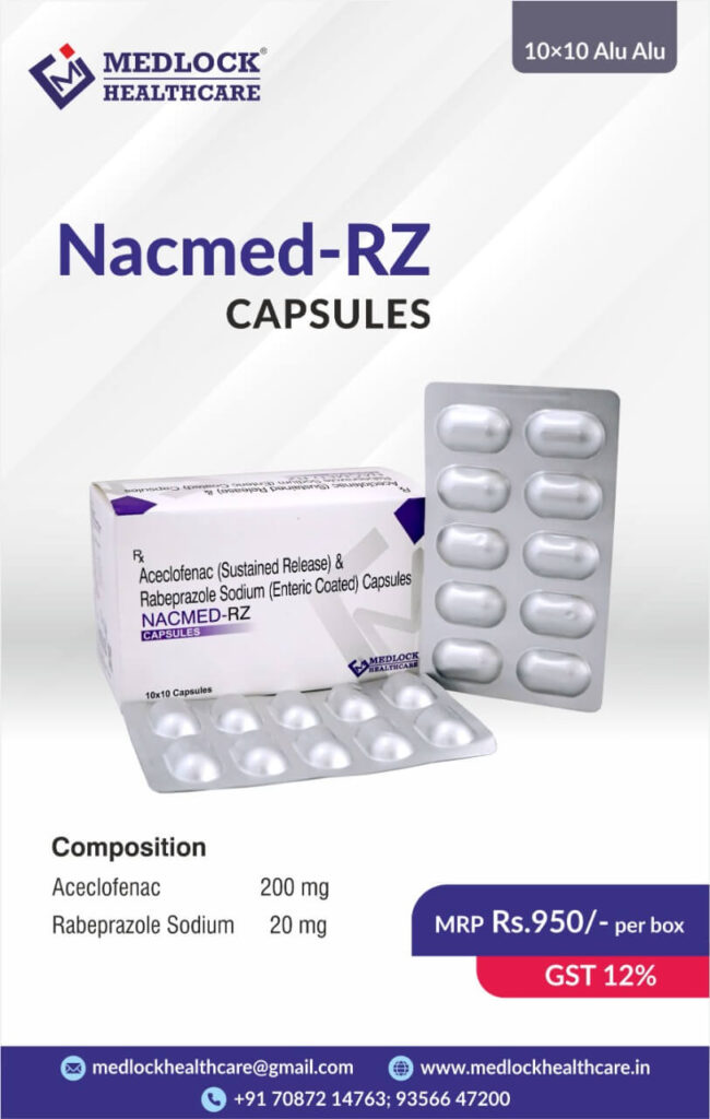 Aceclofenac and Rabeprazole Capsule Manufacturer | Supplier | Franchise