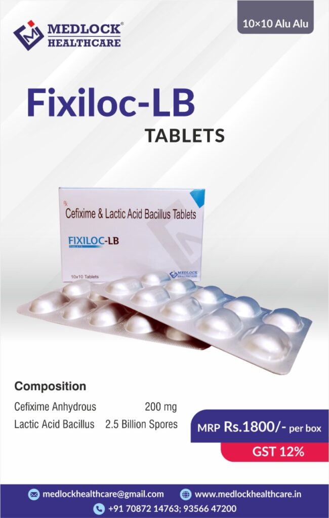 Cefixime 200mg Lactic acid Bacillus Dispersible Tablet Manufacturer ...