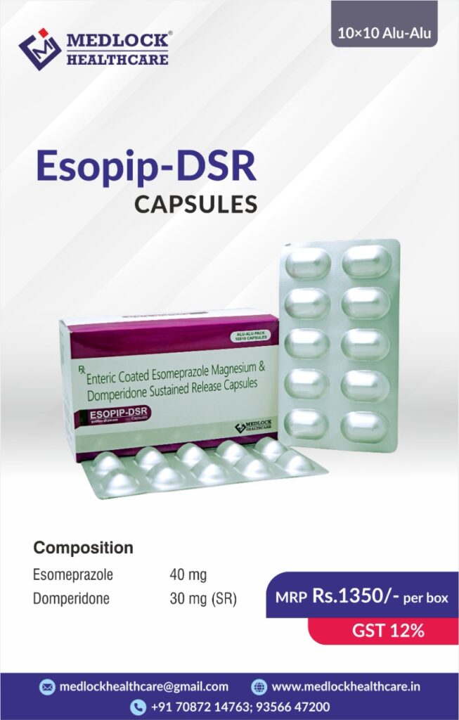 Esomeprazole and Domperidone Capsule |Manufacturer | Supplier | Franchise